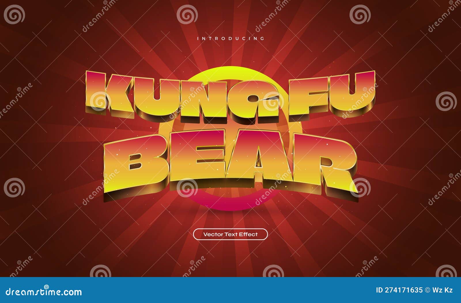 Red Kung Fu Lettering And Chinese Calligraphic Sumbol Vector ...