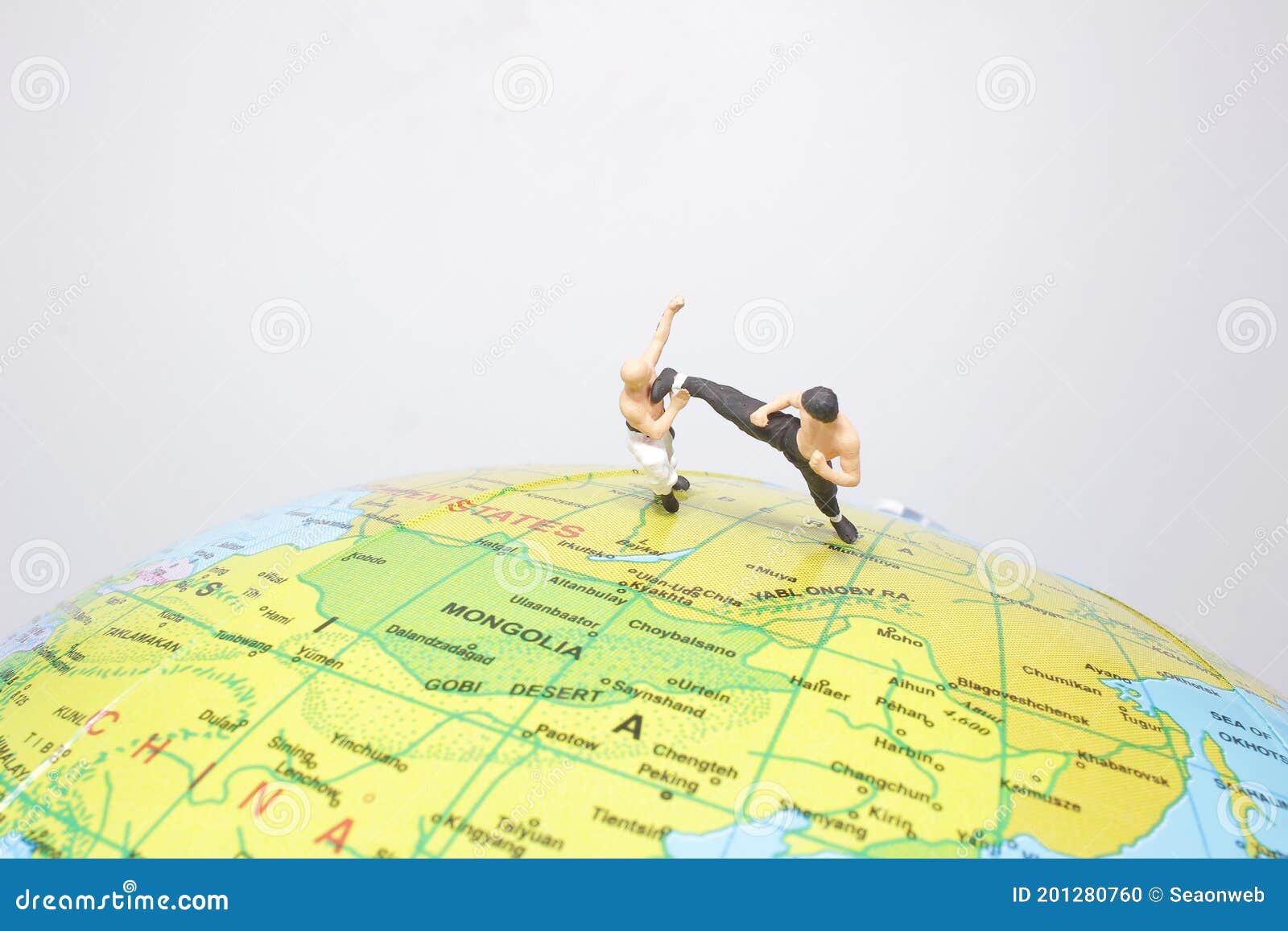 A Kung Fu Figure Fighting on the Earth Stock Photo - Image of ...