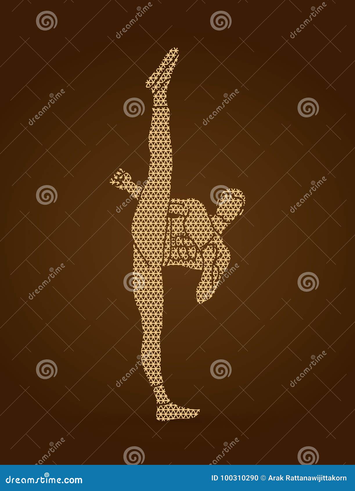 Kung Fu, Karate High Kick Front View Stock Vector - Illustration of ...