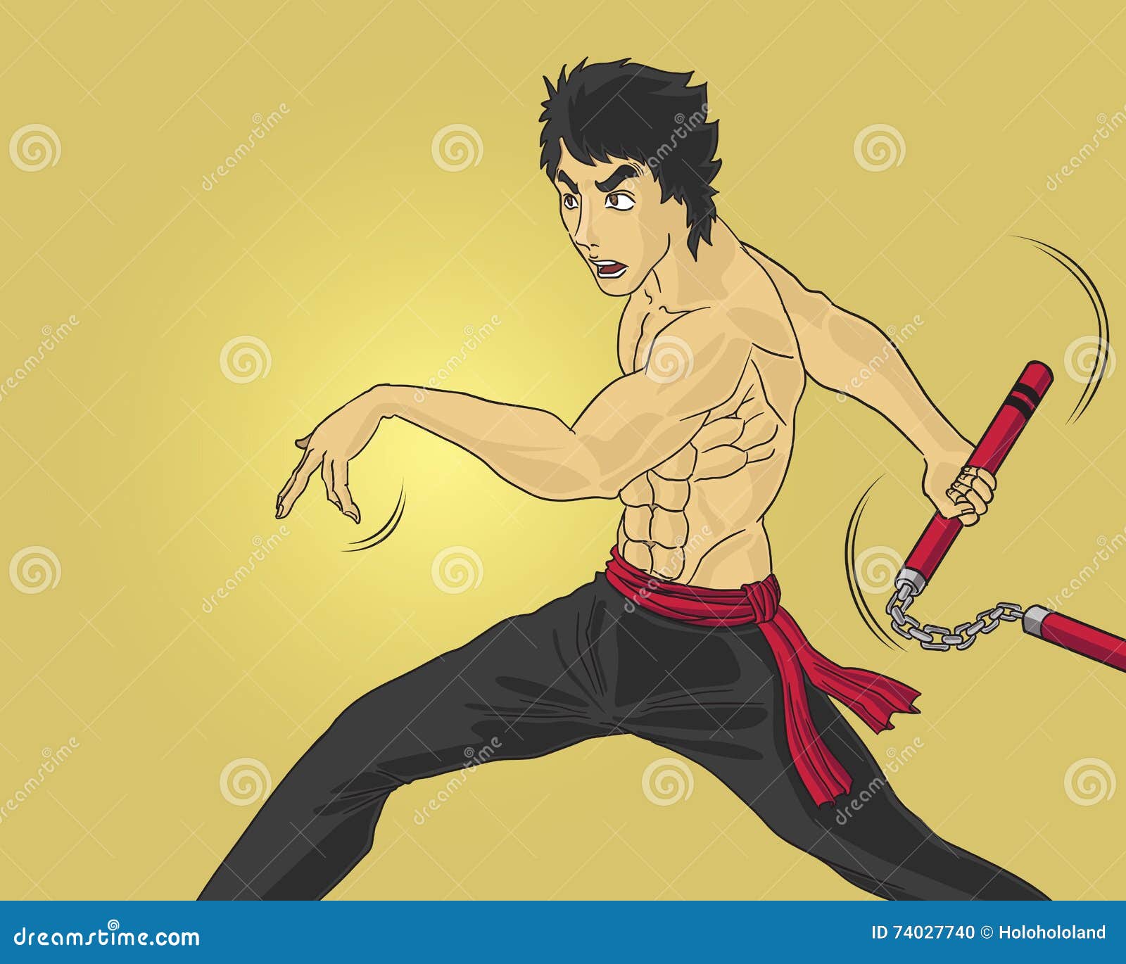 Kung fu man stock vector. Illustration of character, people - 74027740