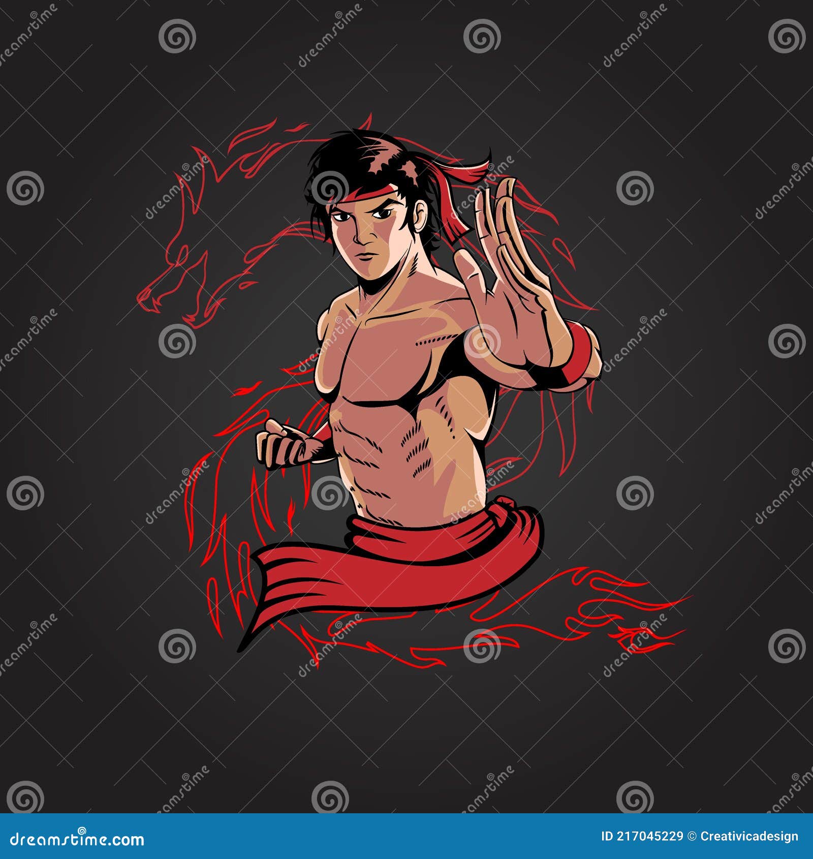Kung Fu Man Version 3 Vector Illustration Stock Vector - Illustration ...