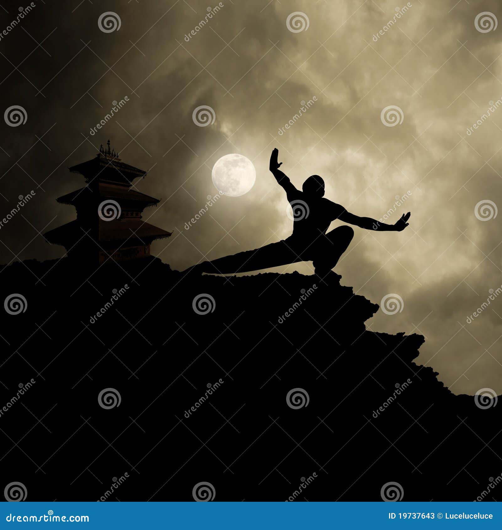 Kung Fu Martial Art Background Stock Image - Image of motion, clouds ...