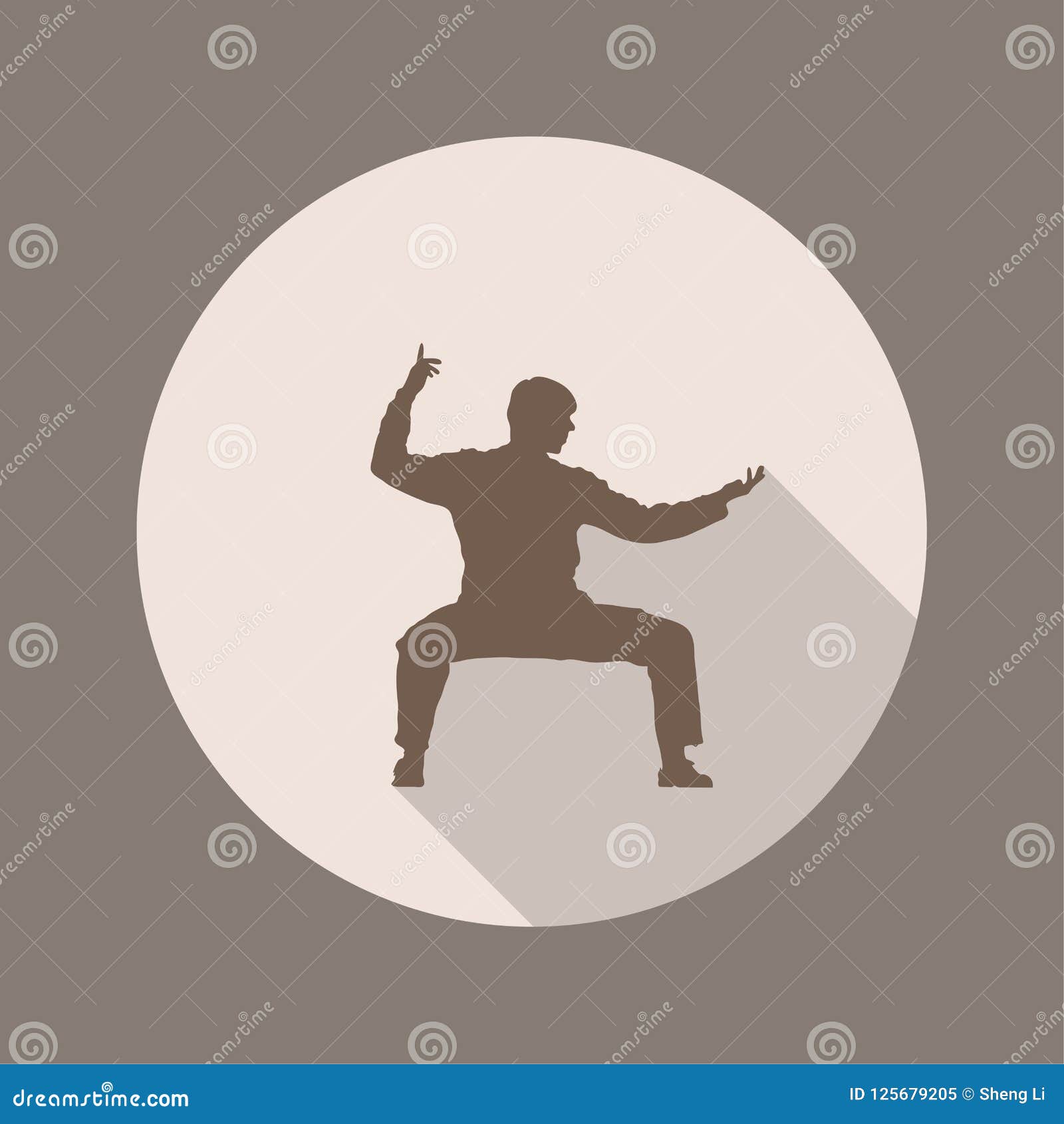 Kung Fu Master Icon, Flat Design Stock Vector - Illustration of kicking ...