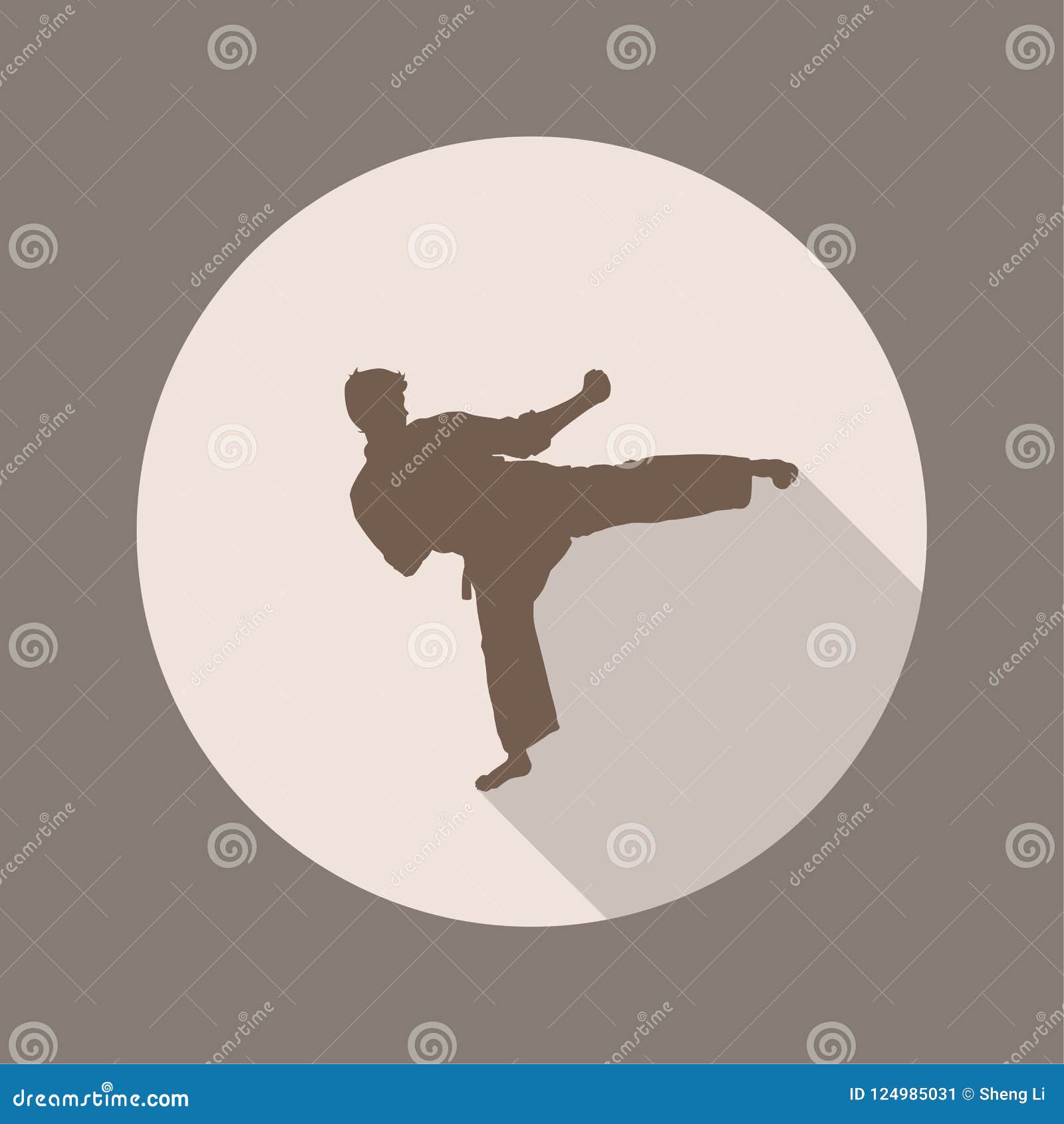 Kung Fu Master Icon, Flat Design Stock Vector - Illustration of attack ...