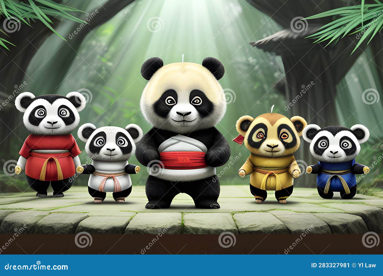 Kung Fu Panda with His Lovable and Iconic Appearance Stock Illustration ...