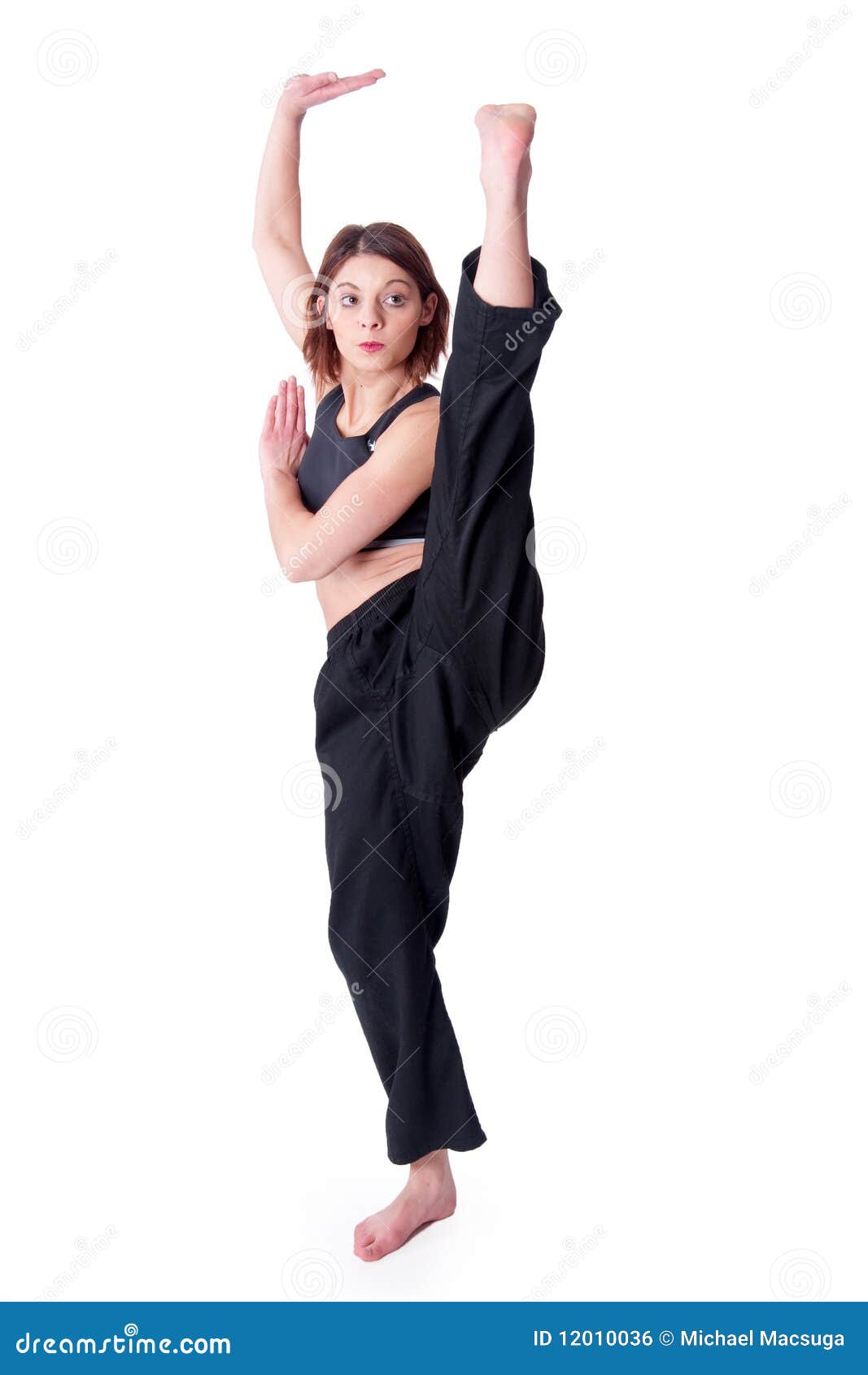 Kungfu Girl stock photo. Image of feet, woman, female - 12010036