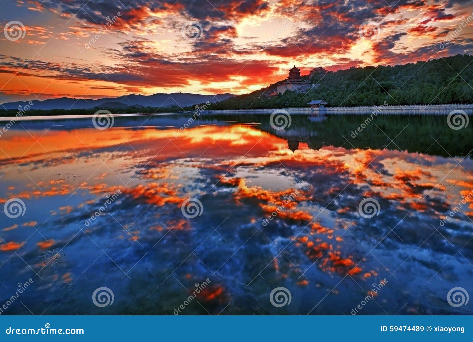 Beijing Summer Palace, Kunming Lake Sunset, China Stock Image - Image ...