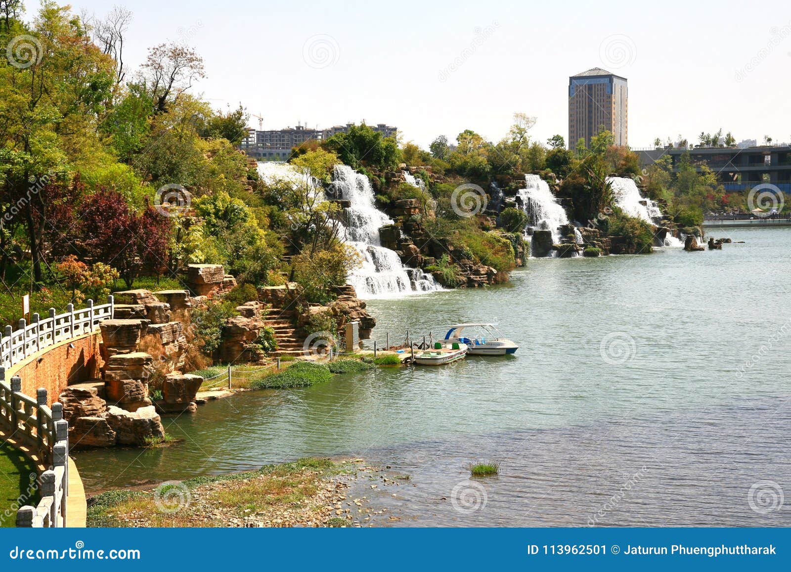 Kunming Waterfall Park in Kunming, China Became the Largest Waterfall ...