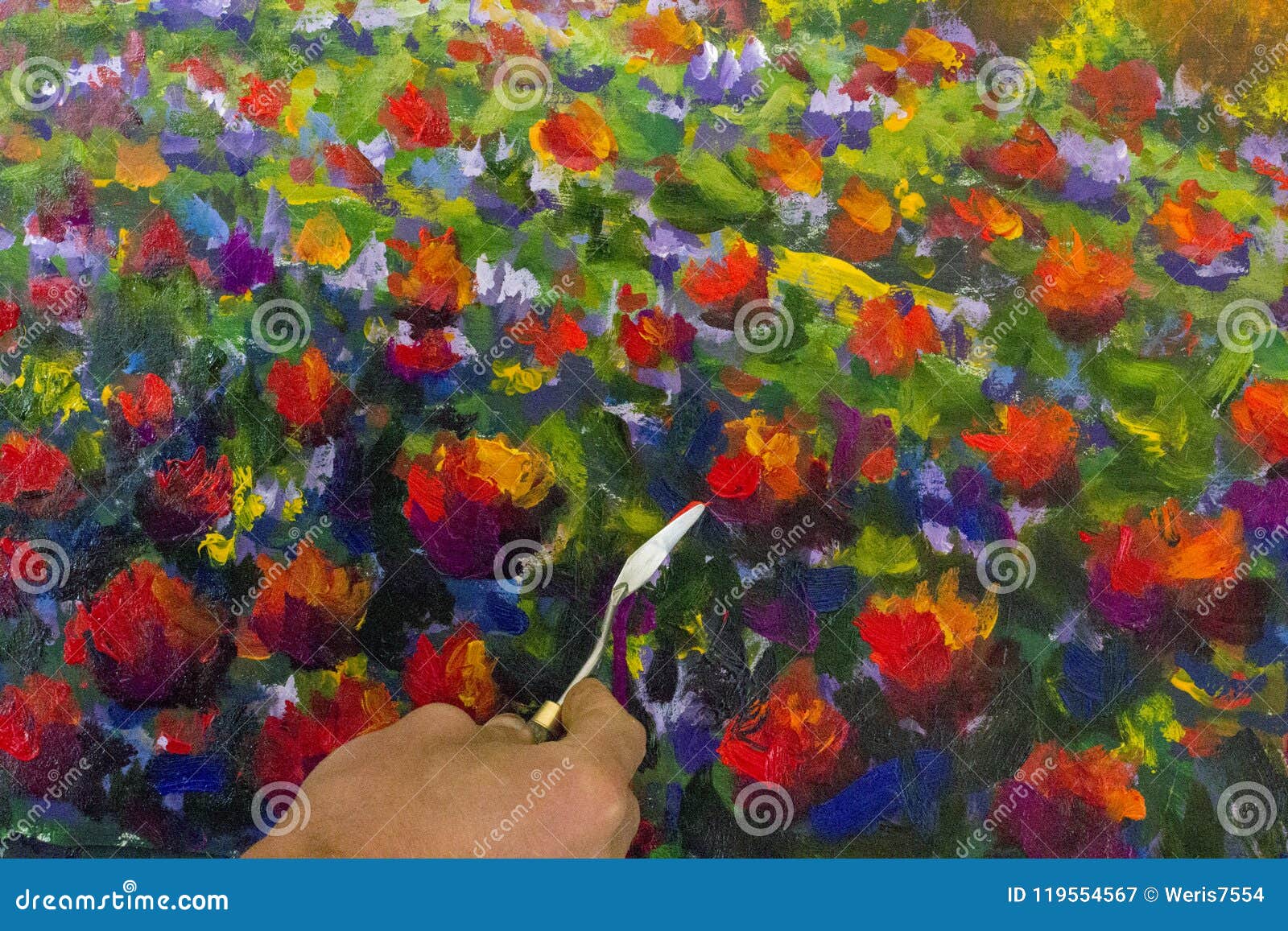 Kunst Creatief Proces De Kunstenaar Creeert Hart Het Schilderen Op ...