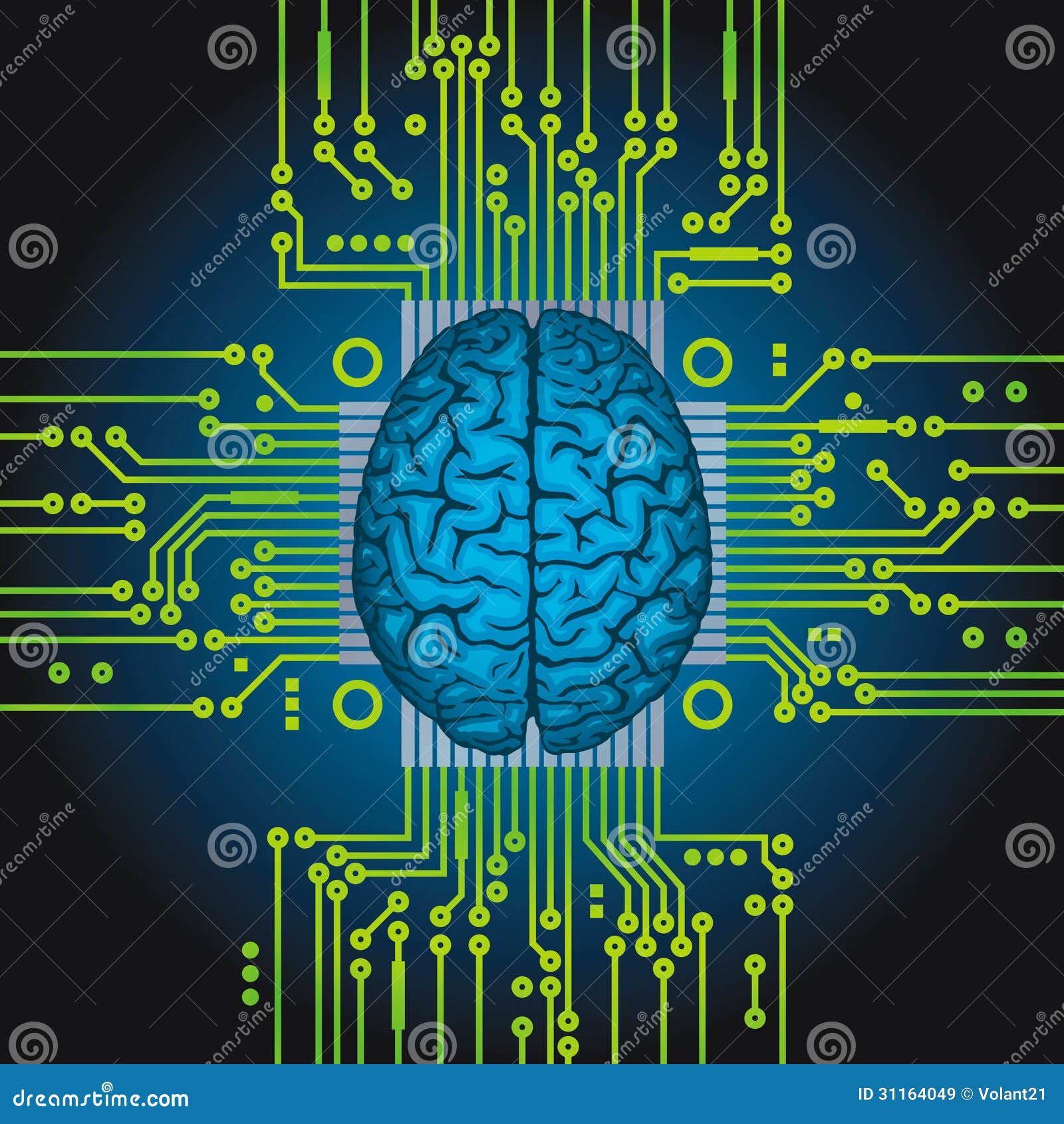 Kunstmatige intelligentie. vector illustratie. Illustration of ...