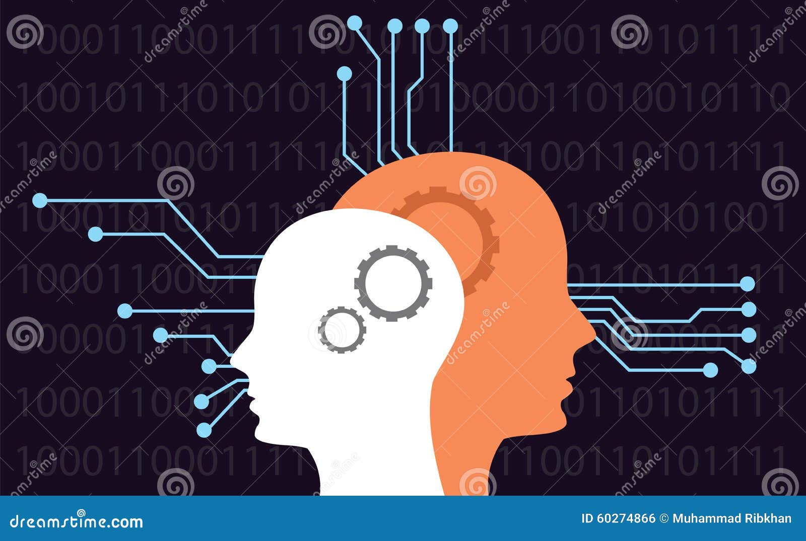 Kunstmatige intelligentie vector illustratie. Illustration of pictogram ...