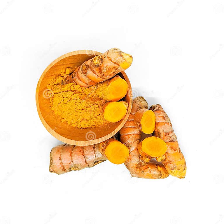 Fresh Turmeric or Curcuma in a Isolated on a White Background.. Also ...