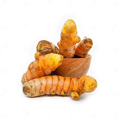 Fresh Turmeric or Curcuma in a Isolated on a White Background.. Also ...