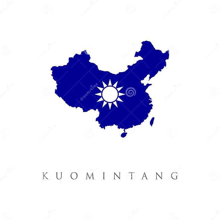 Kuomintang Flag Map Isolated on White Background Stock Vector ...