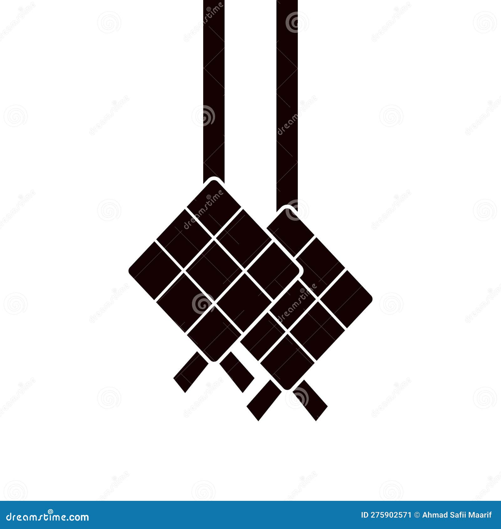 Two Black Ketupat Vector Illustration, Cartoon Stock Vector ...