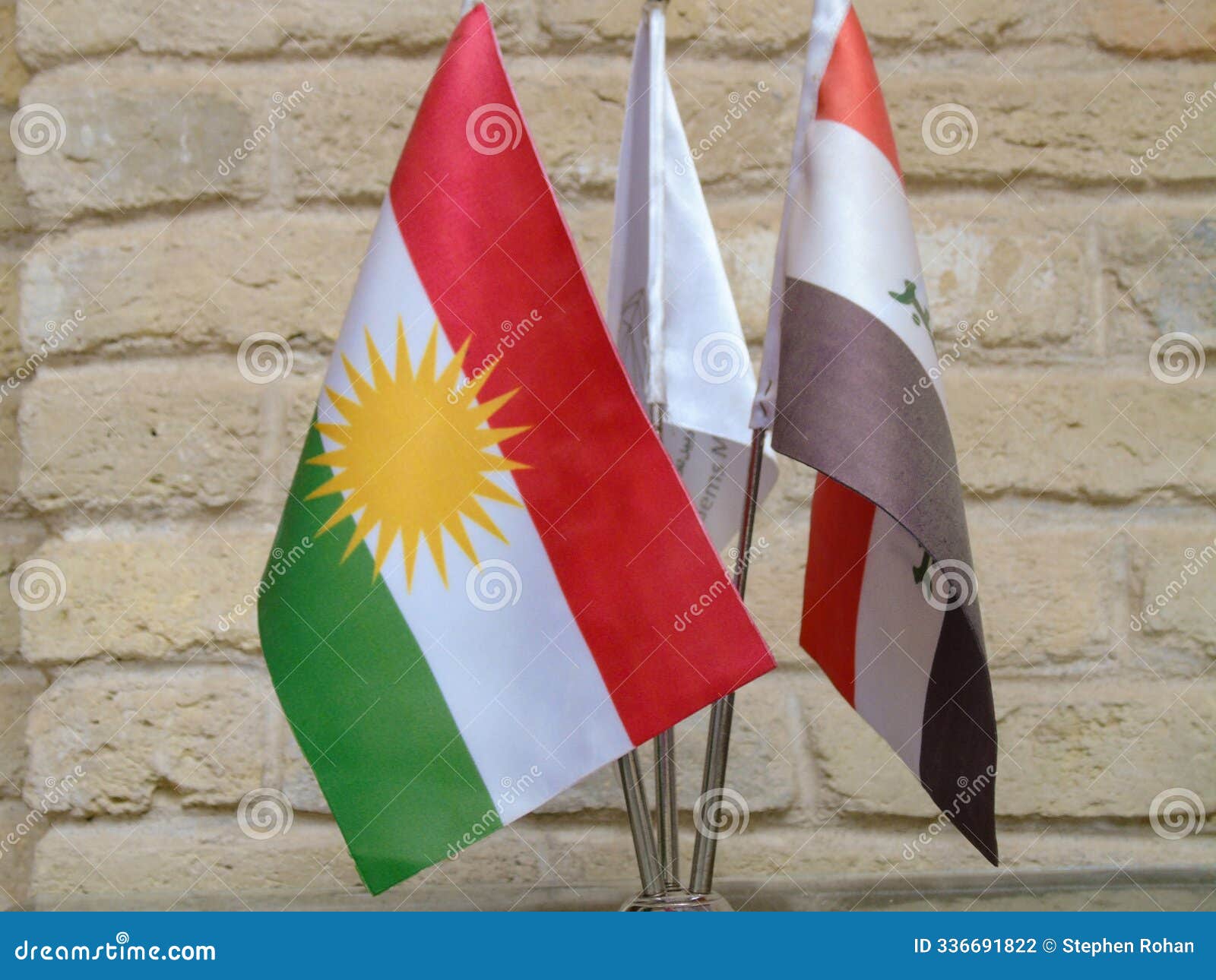 The Kurdish and Iraqi Flags in Erbil Citadel Stock Photo - Image of ...