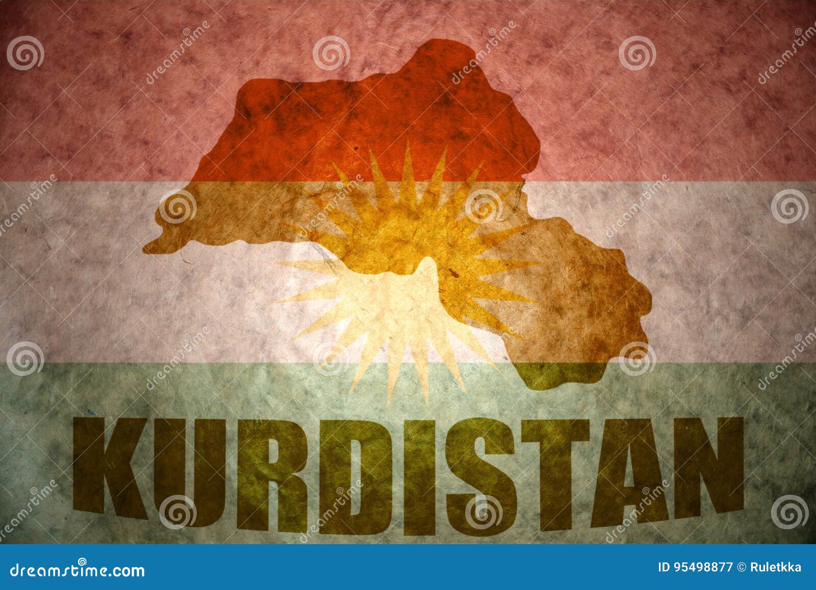 Kurdistan vintage map stock image. Image of aged, conflict - 95498877