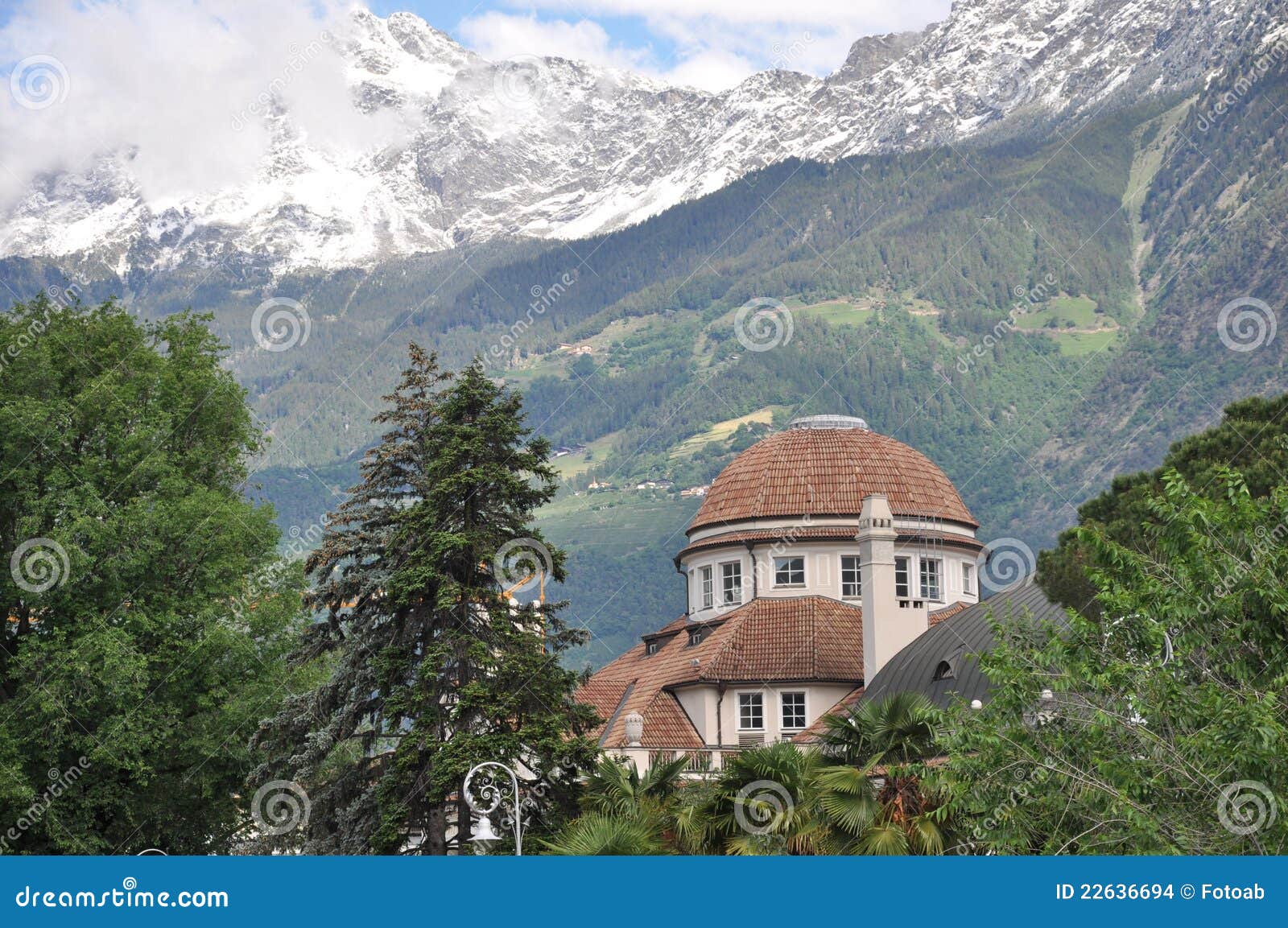 Kurhaus of Merano in South Tyrol Stock Photo - Image of merano, field ...