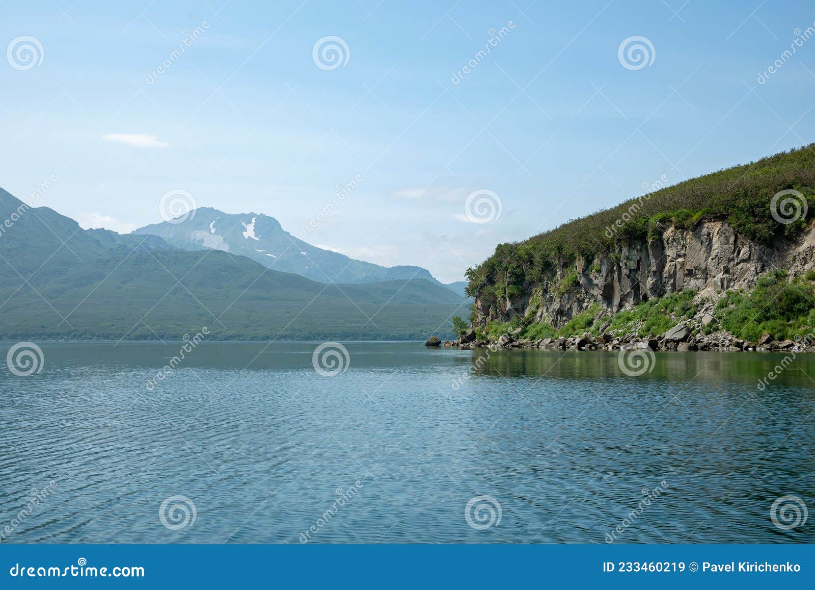 Kurile Lake in Kamchatka stock image. Image of nature - 233460219