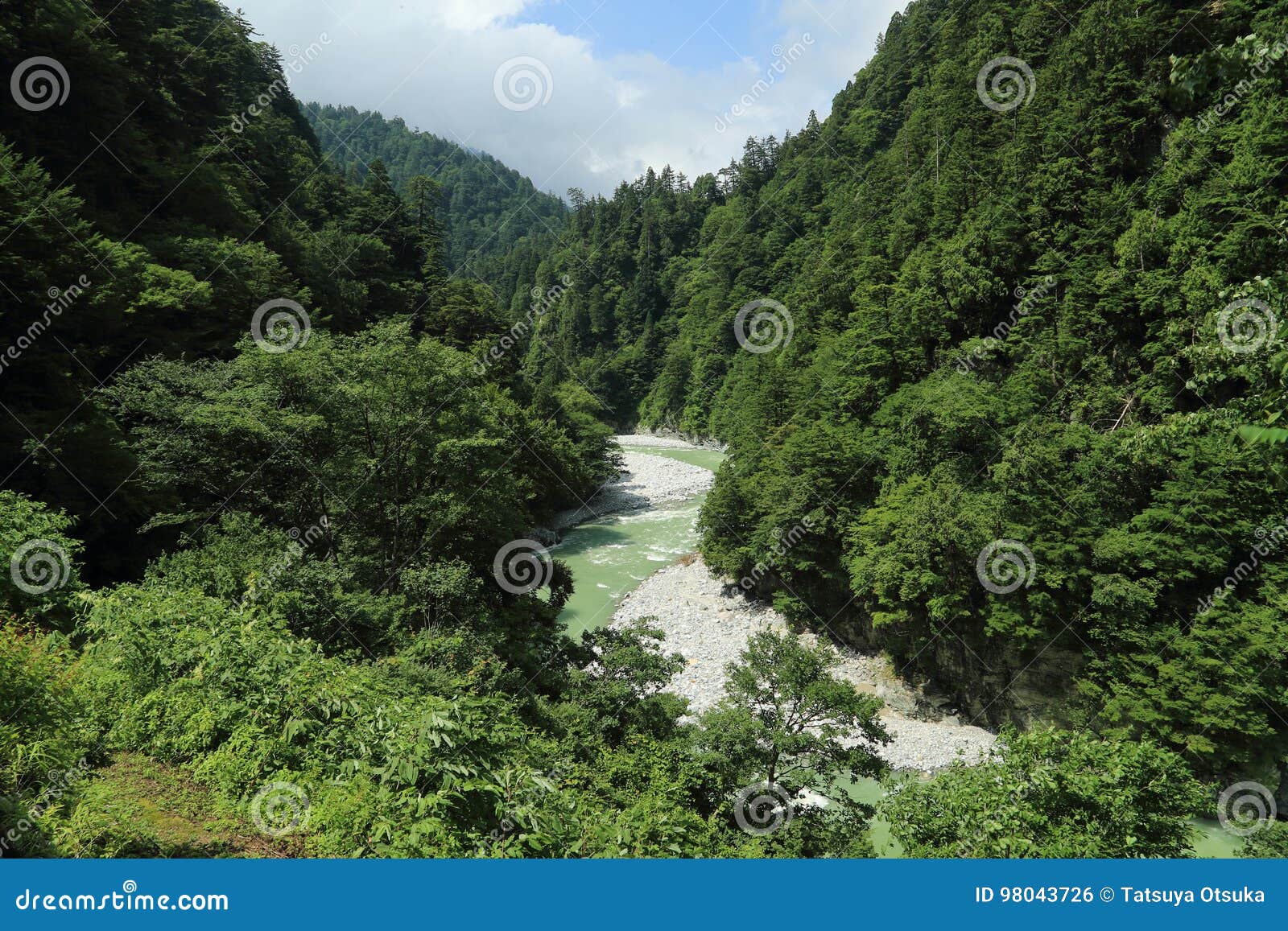 Kurobe Canyon in aummer stock photo. Image of landscape - 98043726