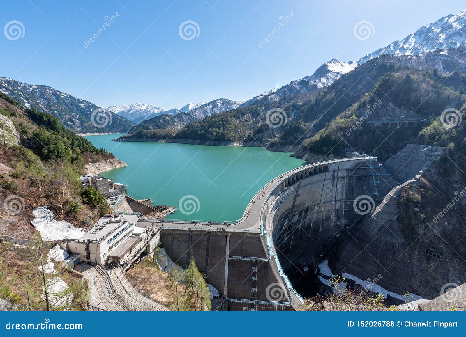 Kurobe Dam at Tateyama Kurobe Alpine Route Stock Photo - Image of ...