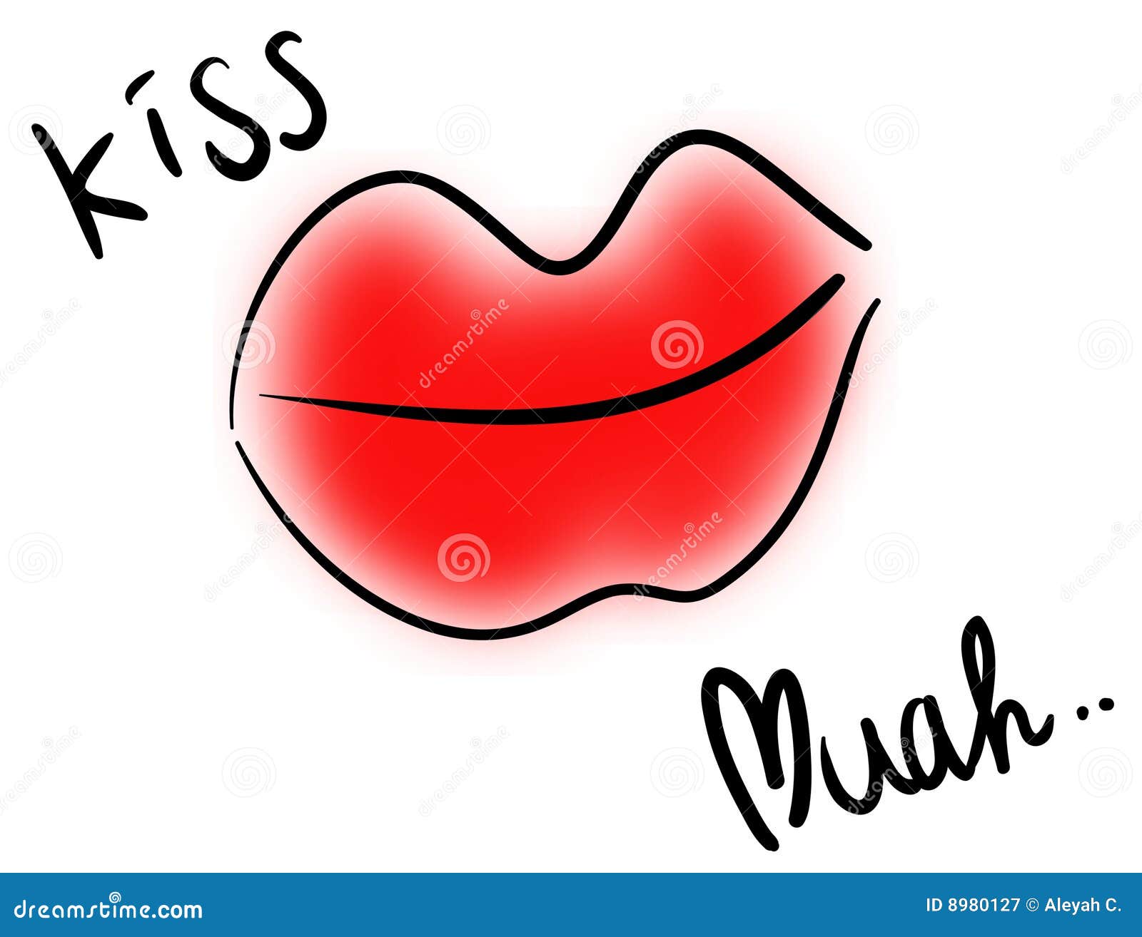 Kus vector illustratie. Illustration of lippen, valentijn - 8980127
