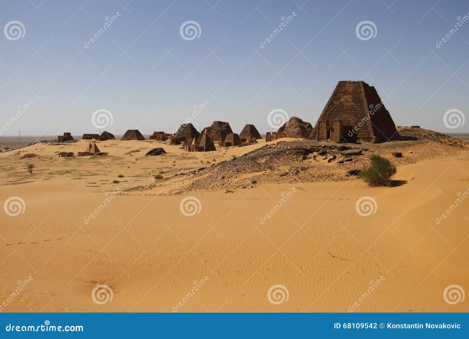 Kushite pyramids of Meroe stock photo. Image of pyramidal - 68109542