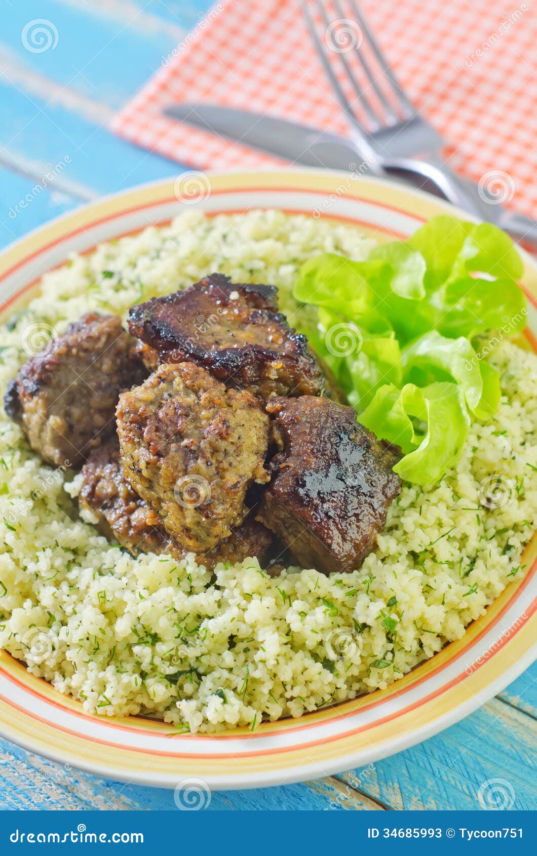 Kuskus with meat stock image. Image of delicious, gourmet - 34685993