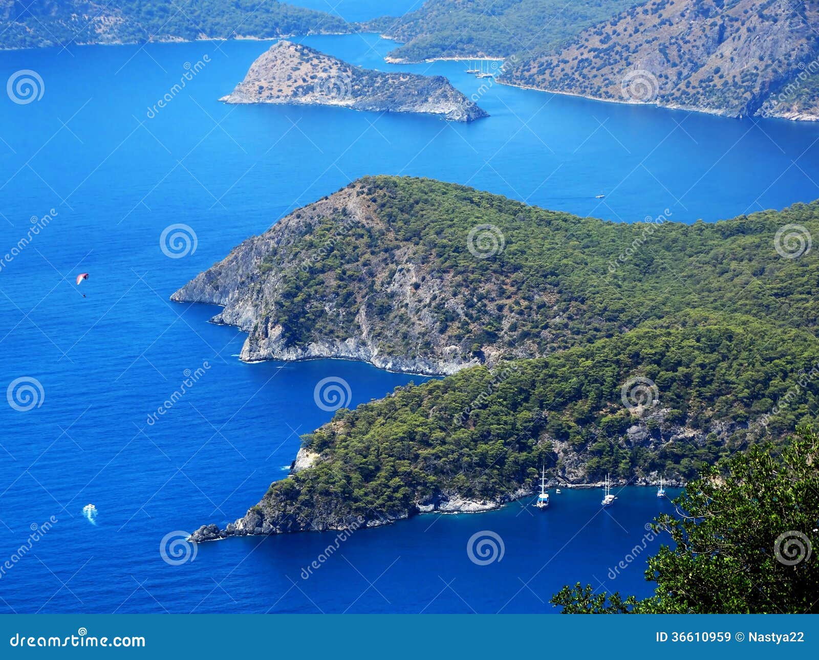 Kustlijnlandschap Van Middellandse Zee Turkije Stock Afbeelding - Image ...