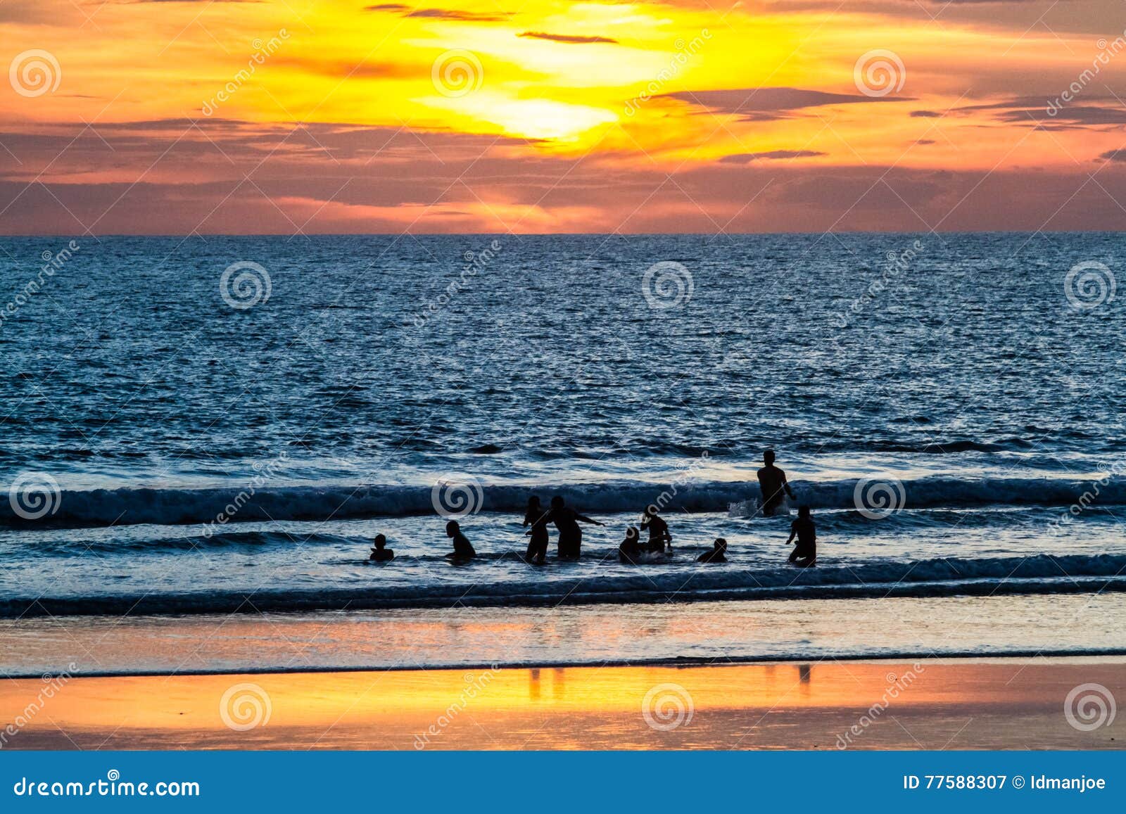 Kuta beach sunset editorial photography. Image of beautiful - 77588307