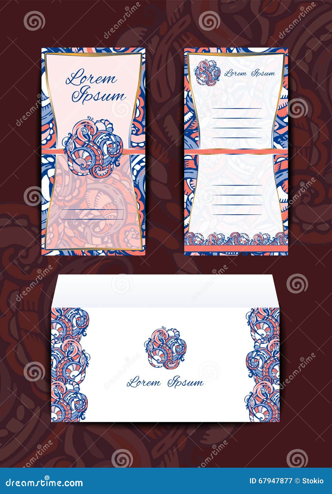 Kuvert och inbjudan vektor illustrationer. Illustration av artistically ...