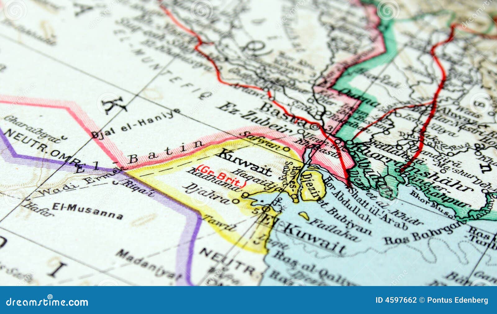 Kuwait stock photo. Image of atlas, book, road, paper - 4597662