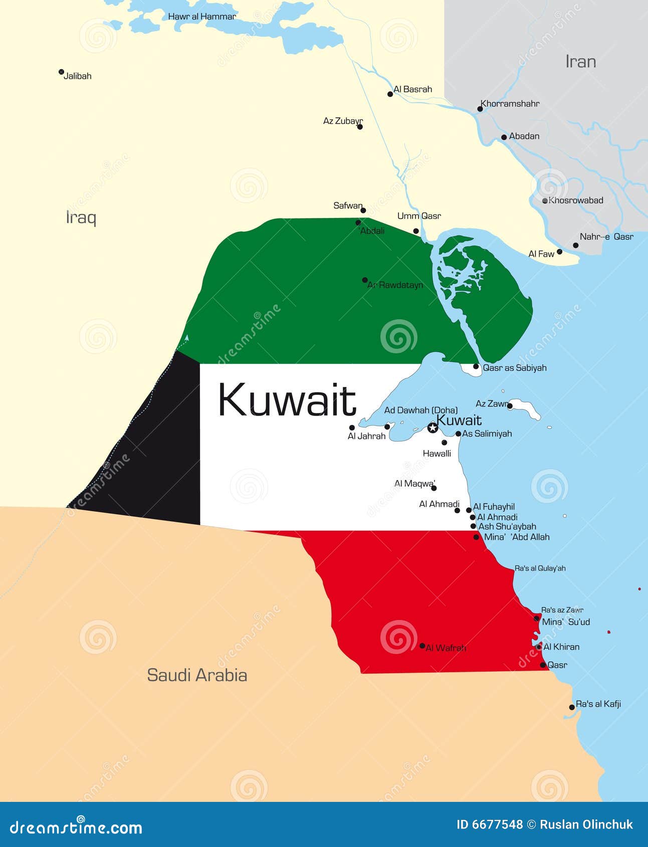 Kuwait stock vector. Illustration of background, east - 6677548