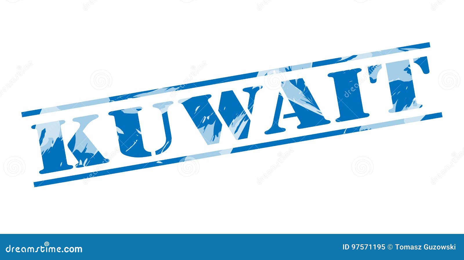 Kuwait Blue Marked In Political Map Of South Asia And Middle East ...