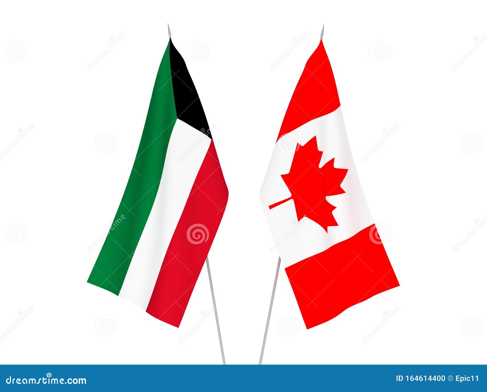 Kuwait and Canada flags stock illustration. Illustration of kuwait ...
