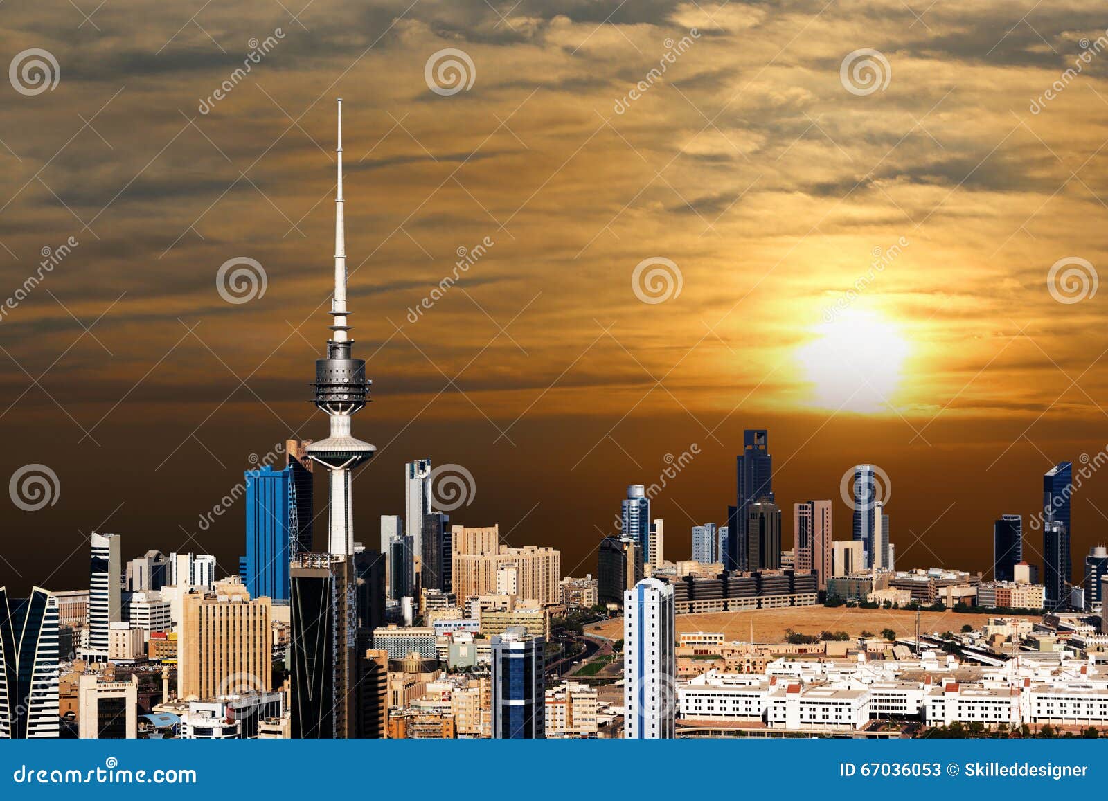 Kuwait City Landscape stock image. Image of high, famous - 67036053
