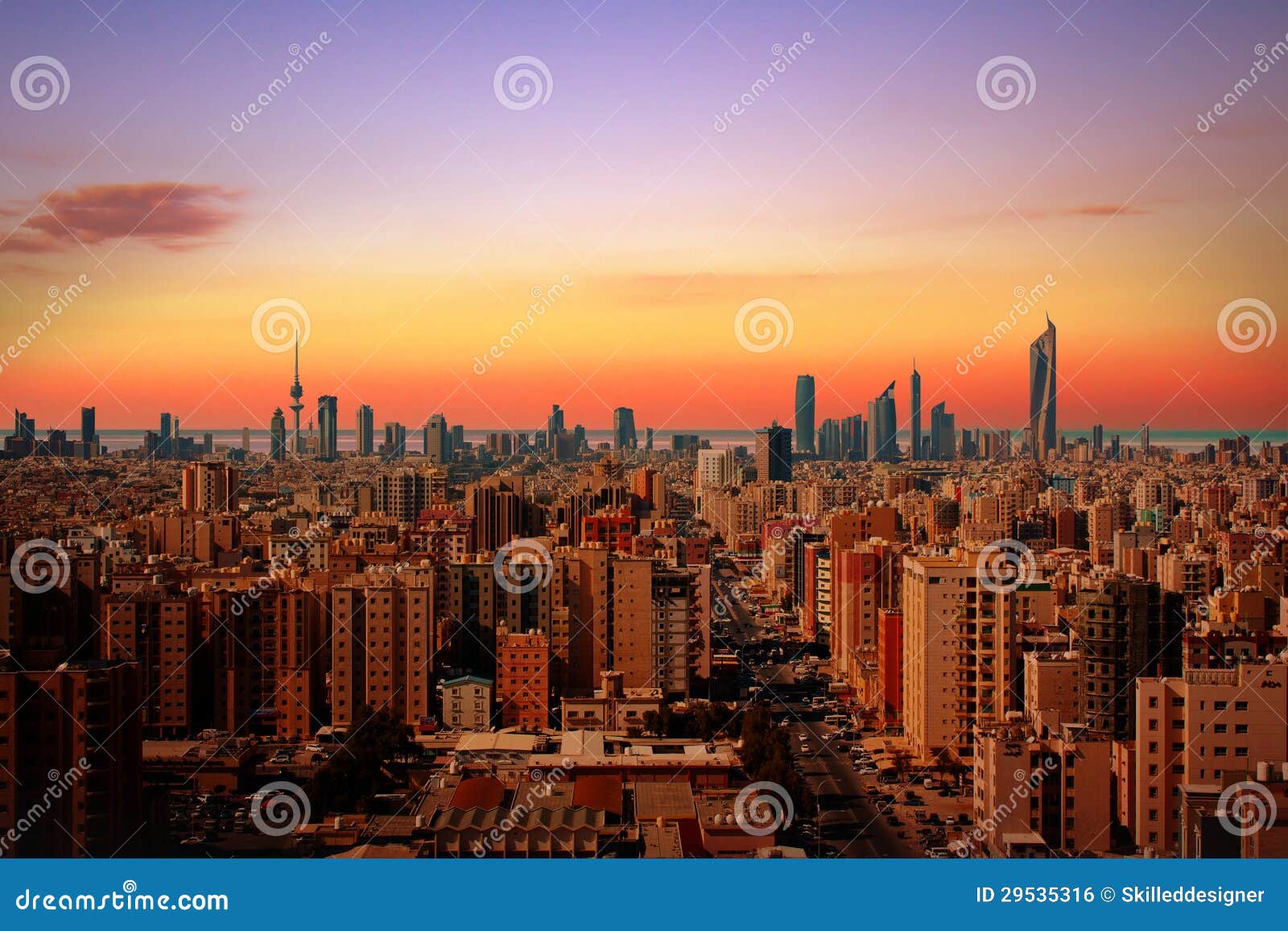 Kuwait City skyline editorial photo. Image of arabic - 29535316