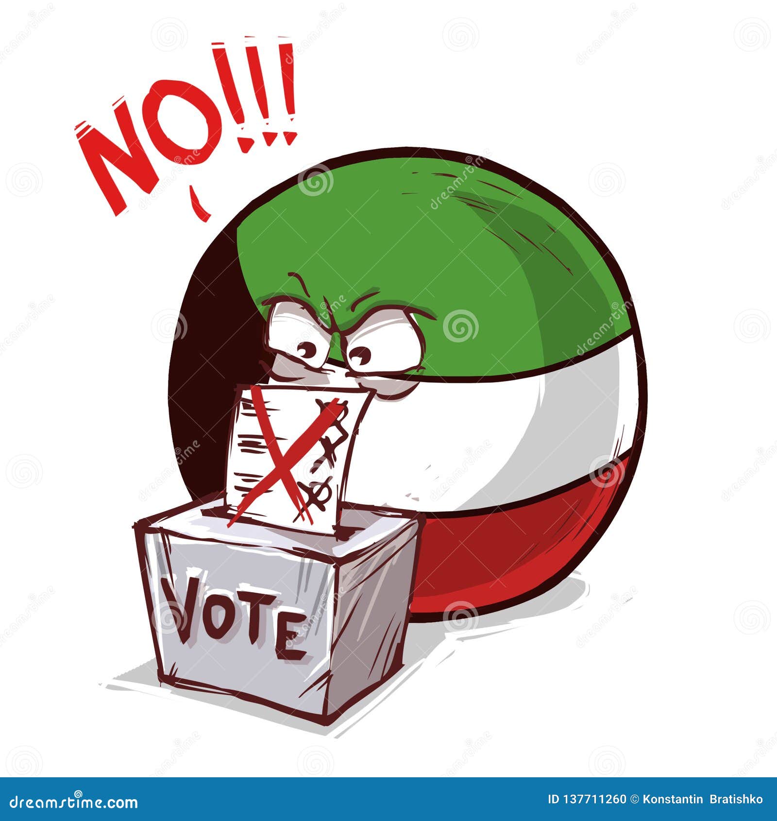 Kuwait Country Ball Voting No Stock Illustration - Illustration of ...