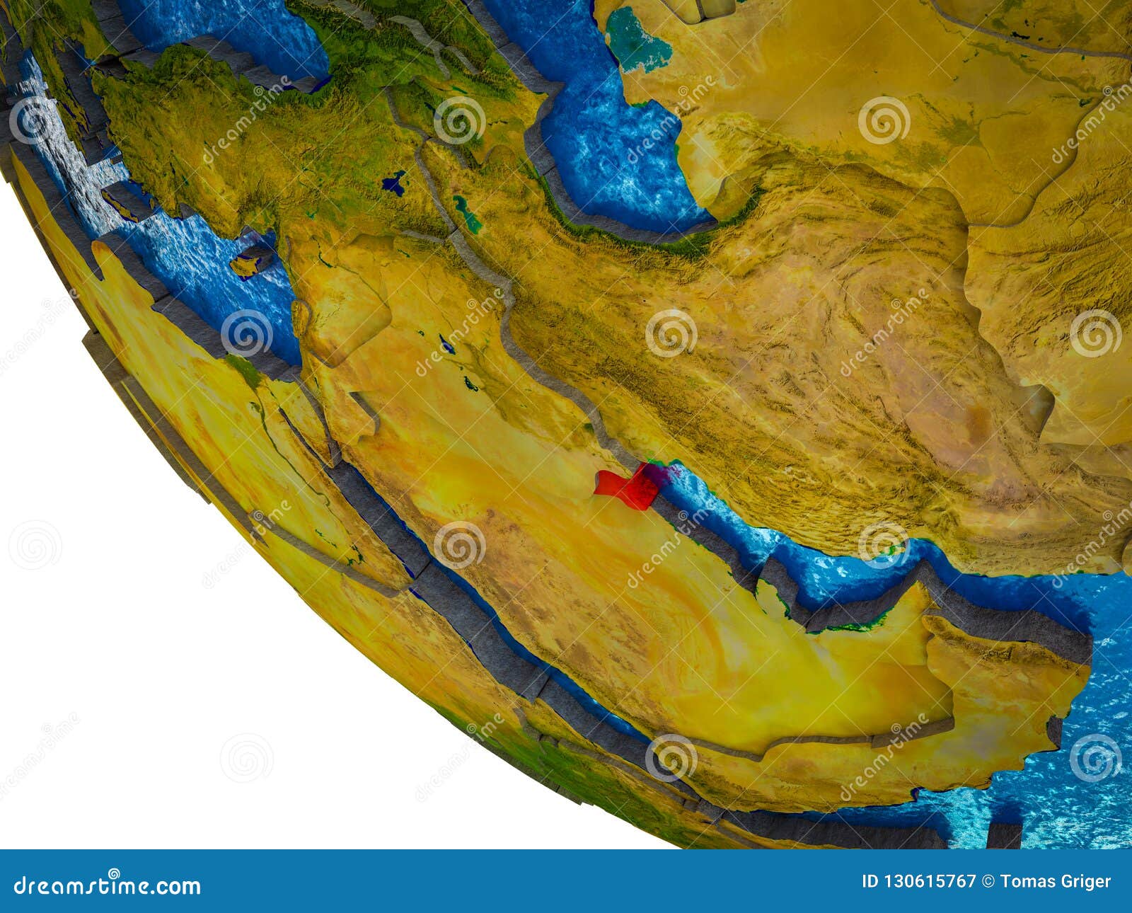 Kuwait on 3D Earth stock illustration. Illustration of kuwait - 130615767