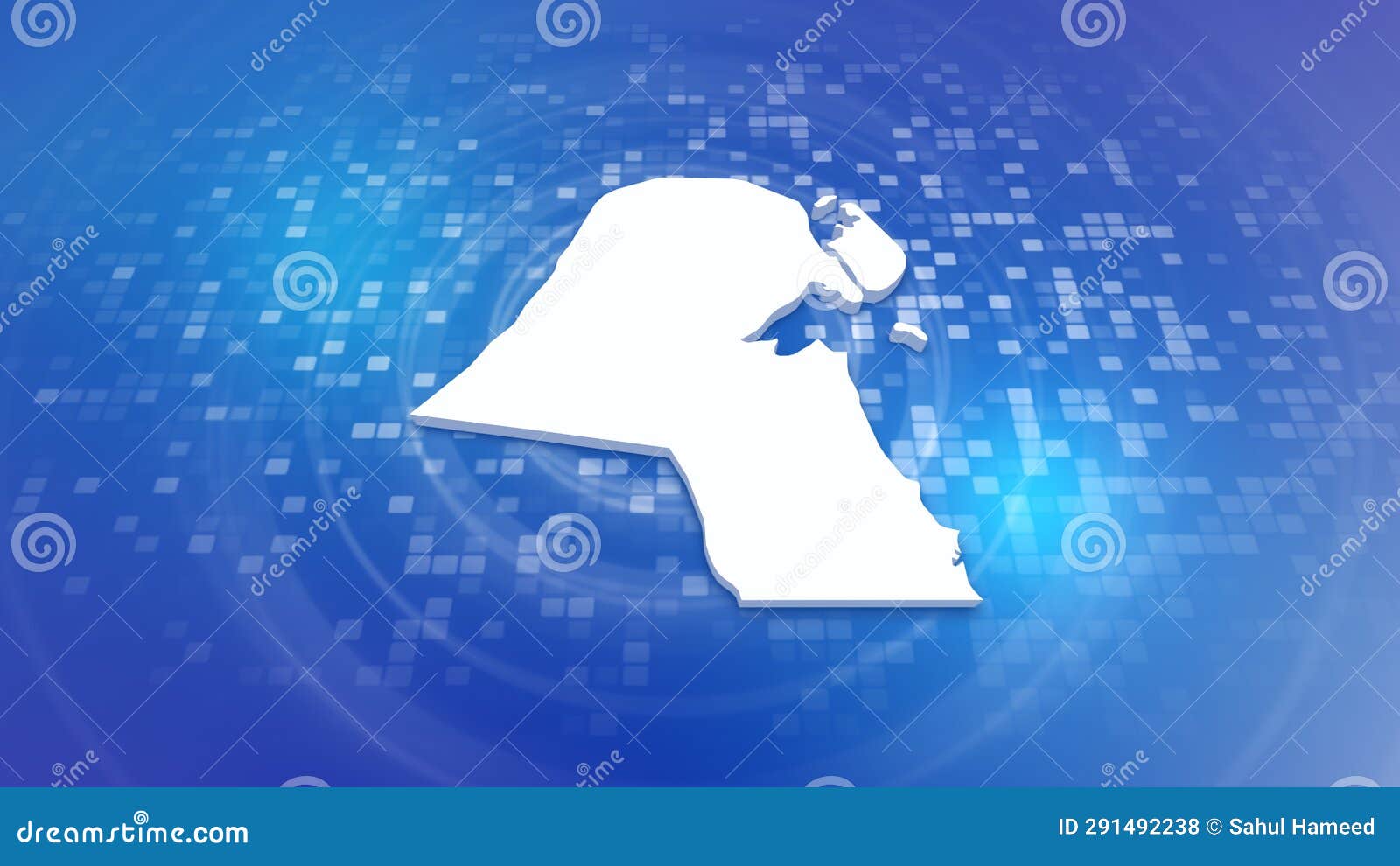 Kuwait 3D Map Background stock photo. Image of nation - 291492238