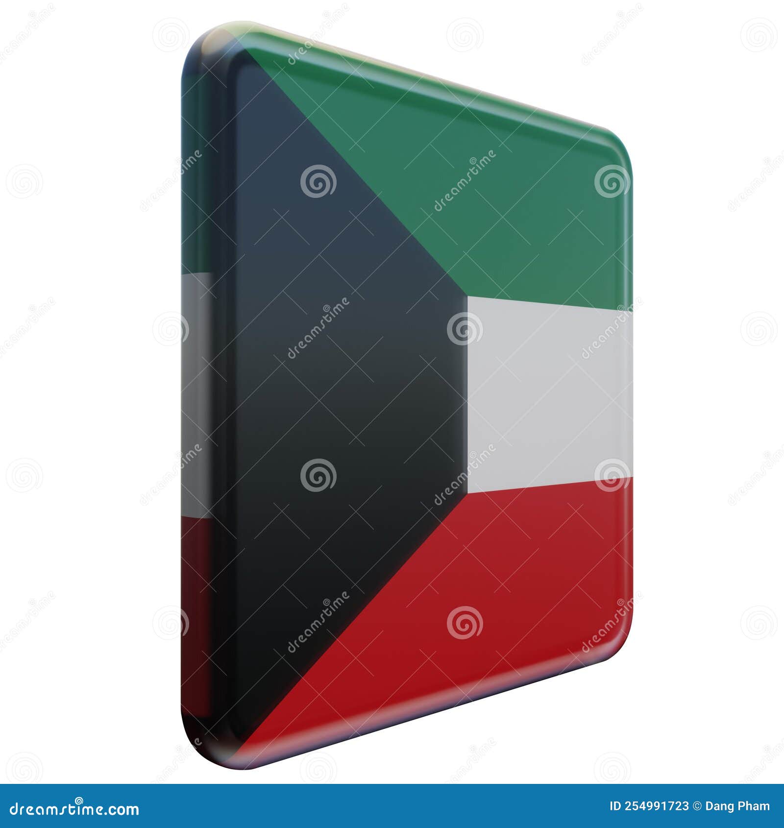 Kuwait 3D flag stock illustration. Illustration of white - 254991723