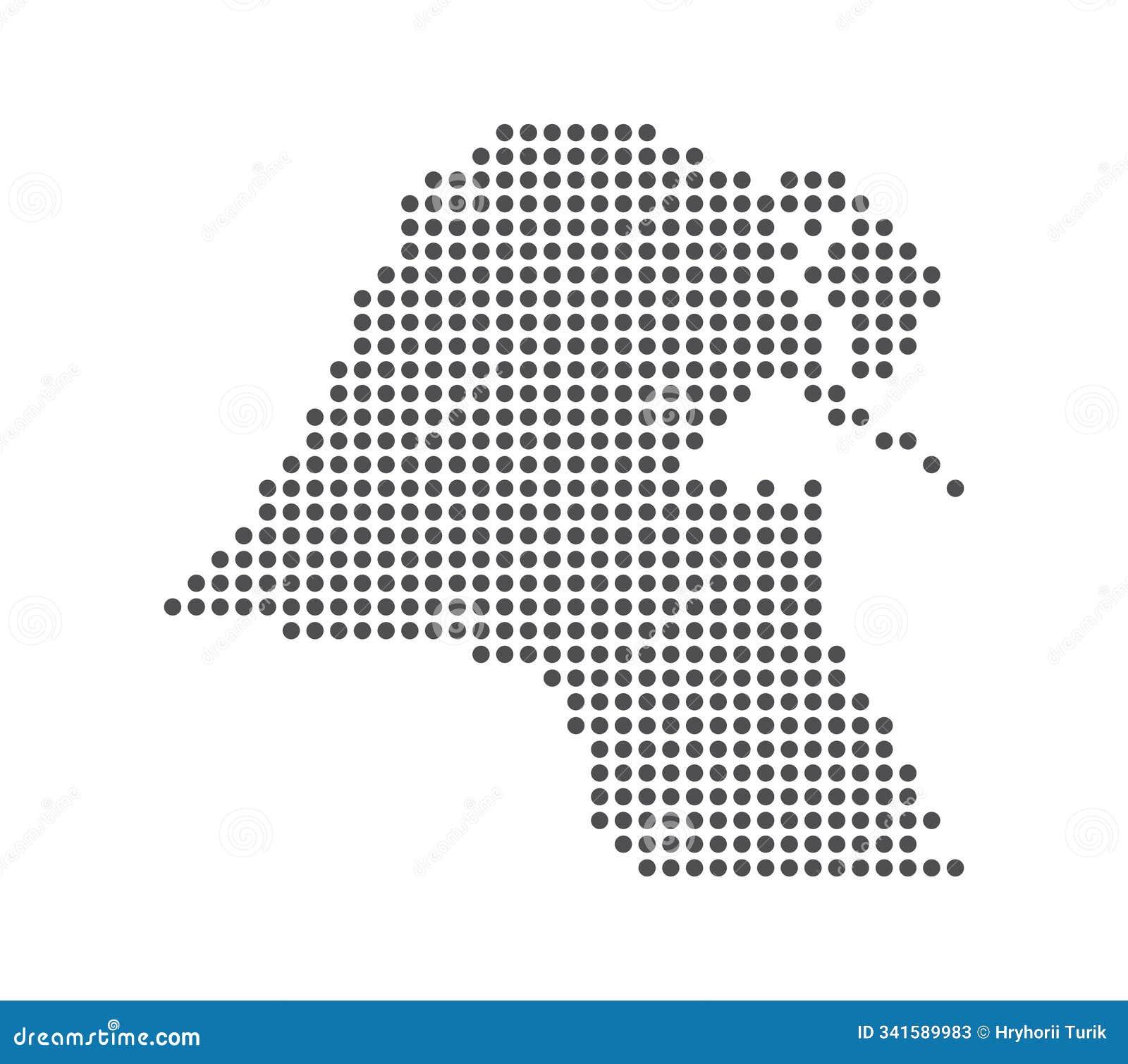 Kuwait - Dotted Map. Map Formed by Dots Stock Illustration ...