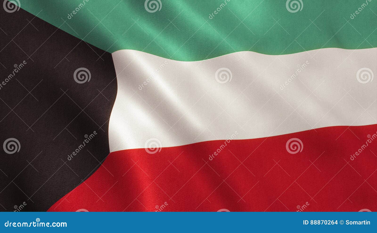Kuwait Flag stock illustration. Illustration of dimensional - 88870264