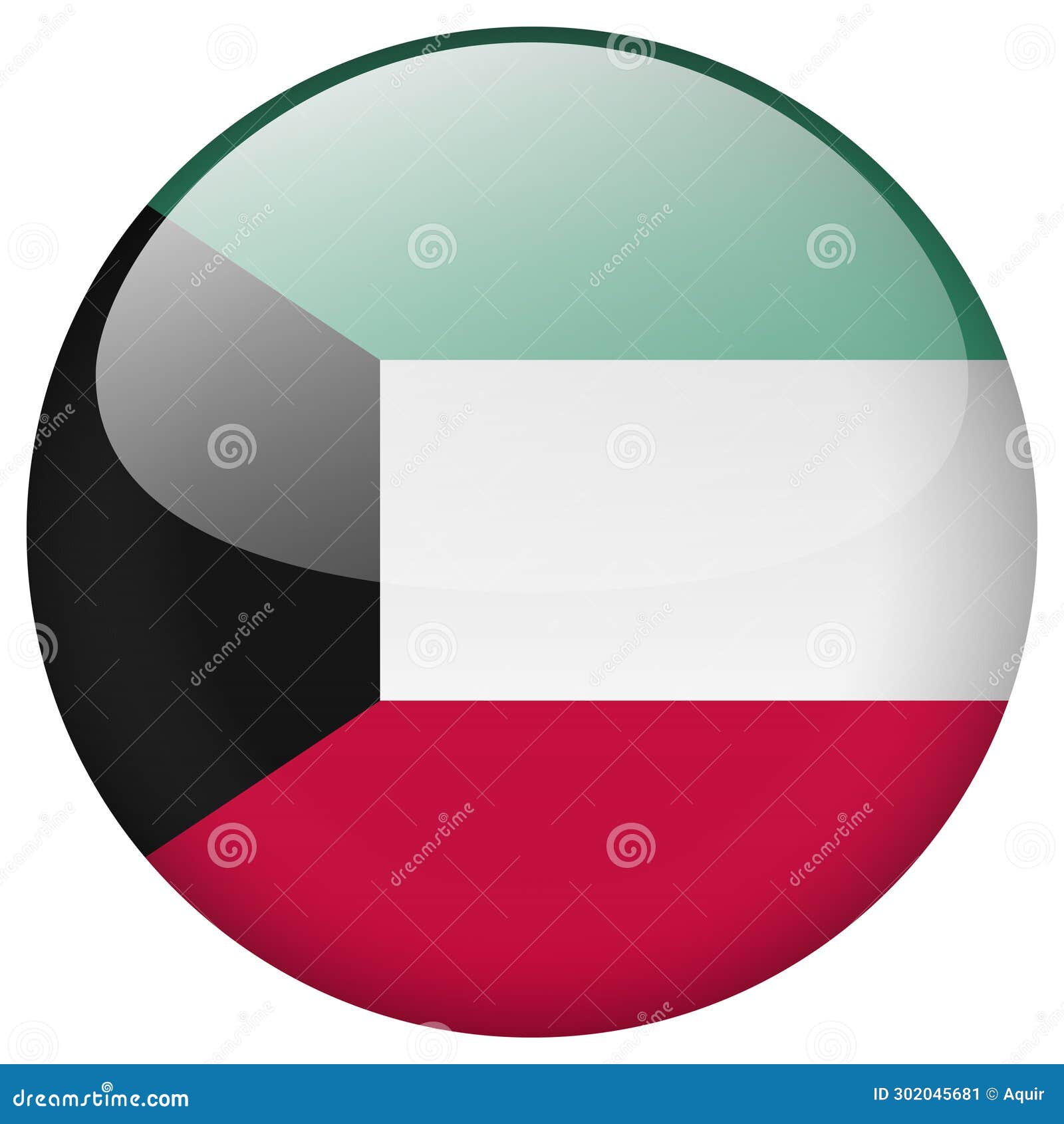 Kuwait flag button stock vector. Illustration of state - 302045681