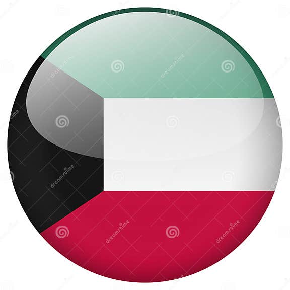 Kuwait flag button stock vector. Illustration of state - 302045681