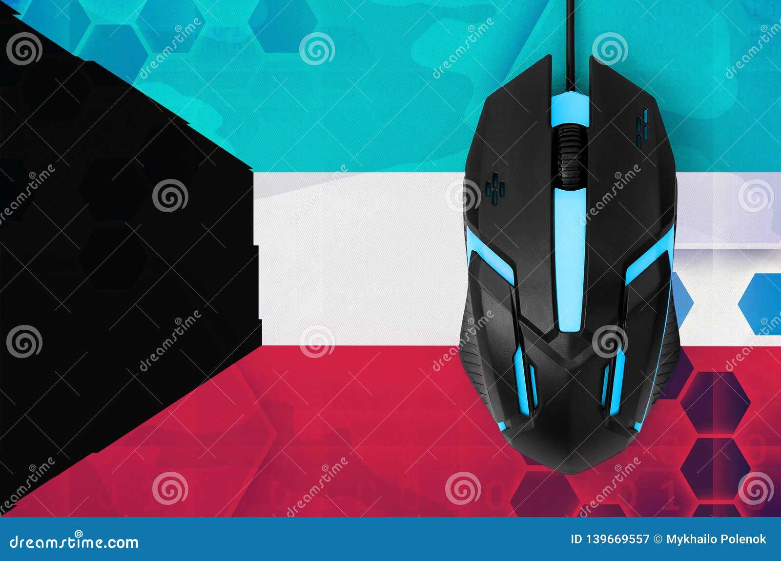 Kuwait Flag and Computer Mouse. Concept of Country Representing E ...
