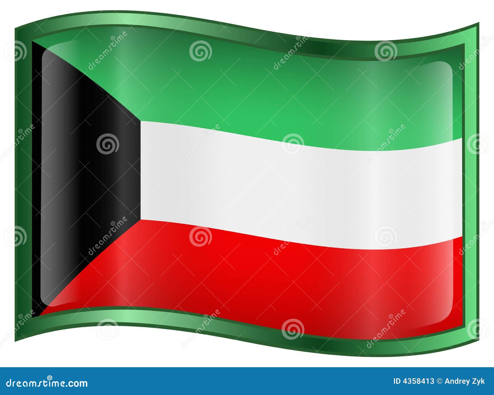Kuwait Flag Icon stock vector. Illustration of persian - 4358413