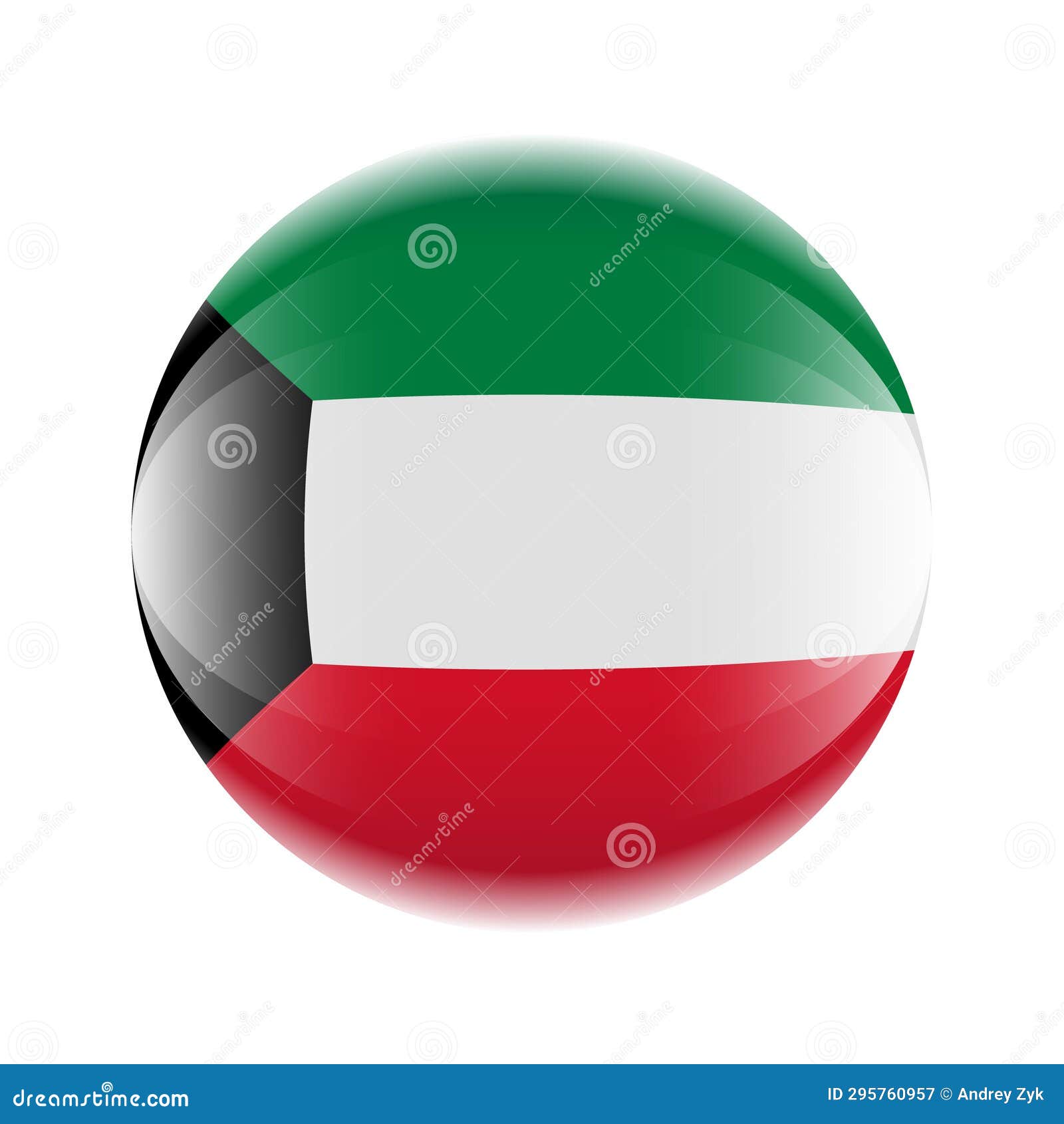 Kuwait Flag icon in the stock vector. Illustration of circle - 295760957