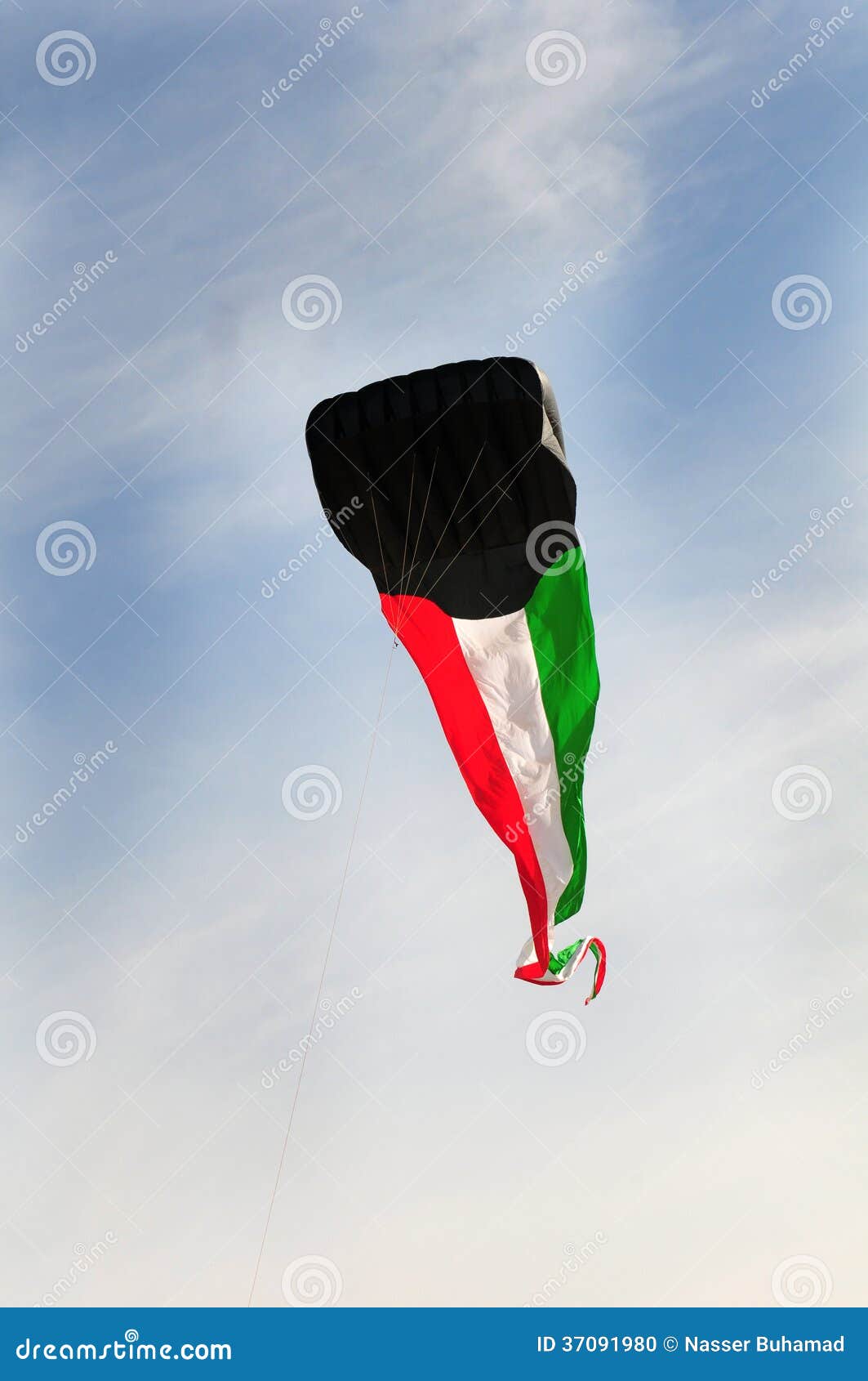 Kuwait flag kite stock photo. Image of ropes, colors - 37091980