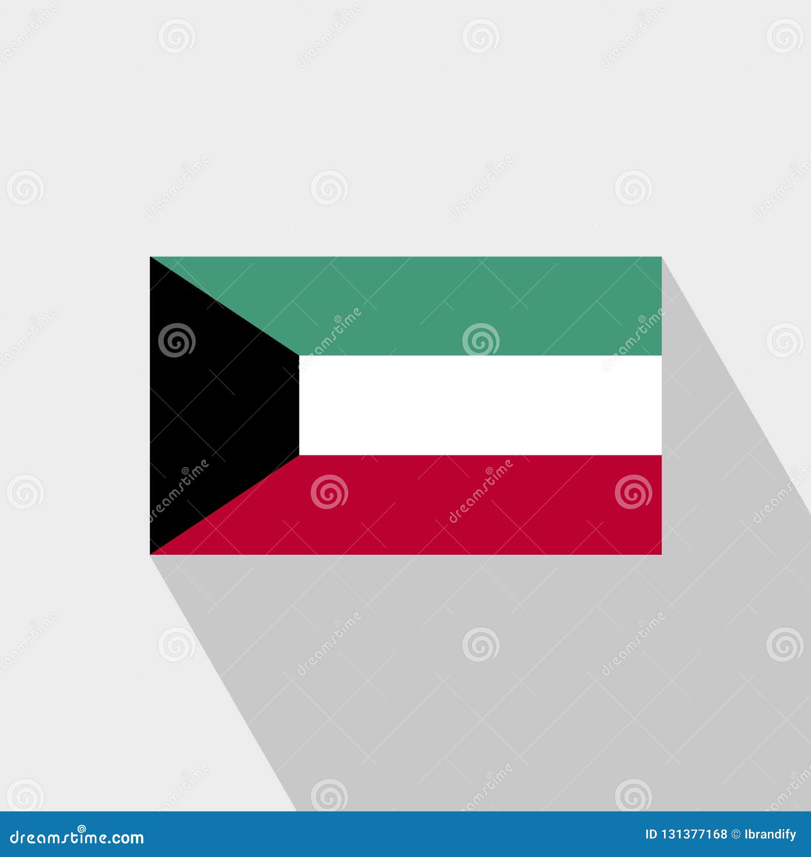 Kuwait Flag Long Shadow Design Vector Stock Vector - Illustration of ...